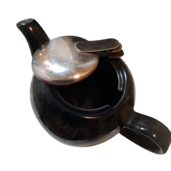 Kitchen | Certified International Teapot Black And Silver Lid Teapot ...